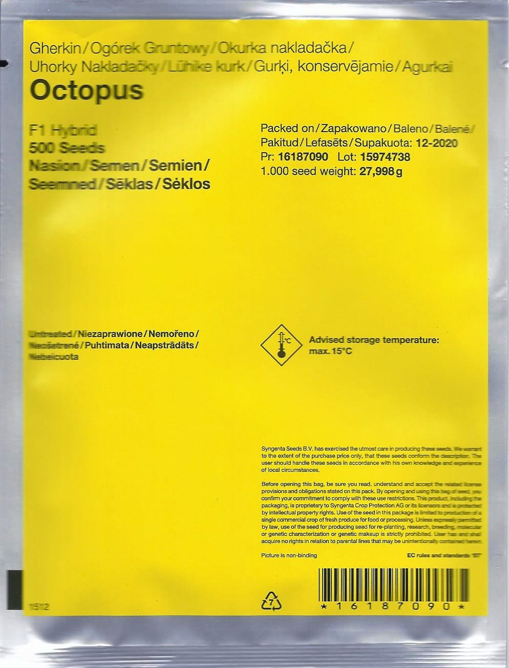 Ogórek Octopus F1 500 nasion agromarket24.pl